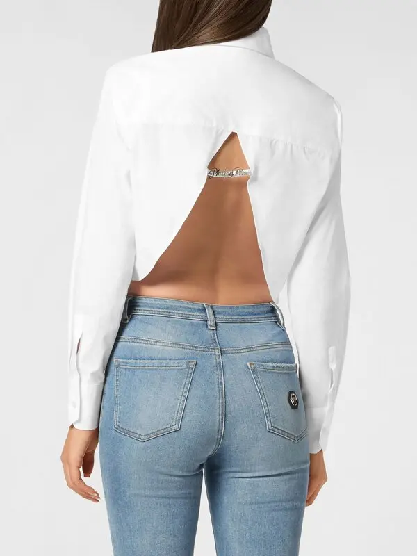 Philipp Plein Cropped Shirt With Open Back