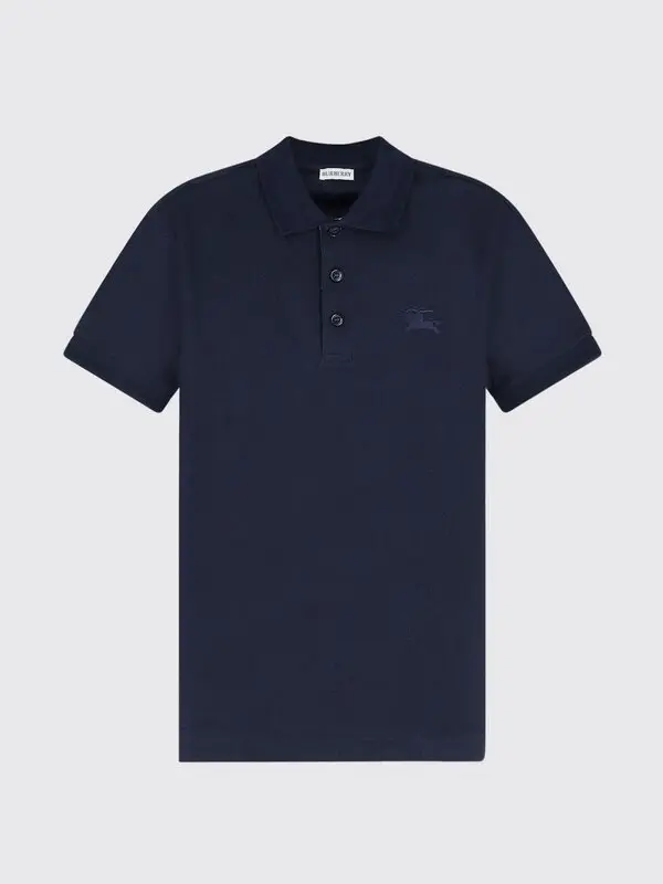 Burberry Short-sleeved Cotton Polo Shirt With Embroidered Ekd Logo