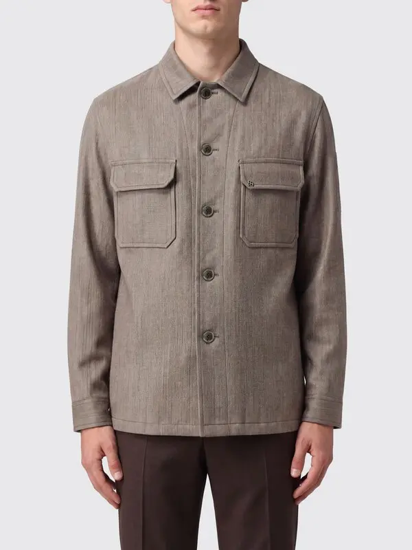 Tagliatore Textured Shirt Jacket - Brown