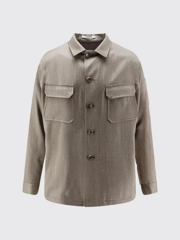 Tagliatore Textured Shirt Jacket - Brown