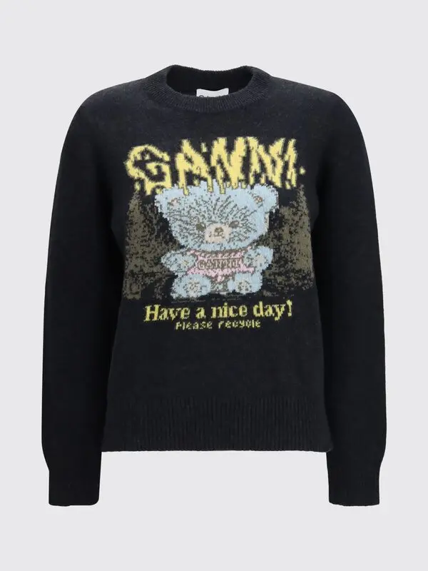 GANNI Teddy Bear Graphic Knit Sweater