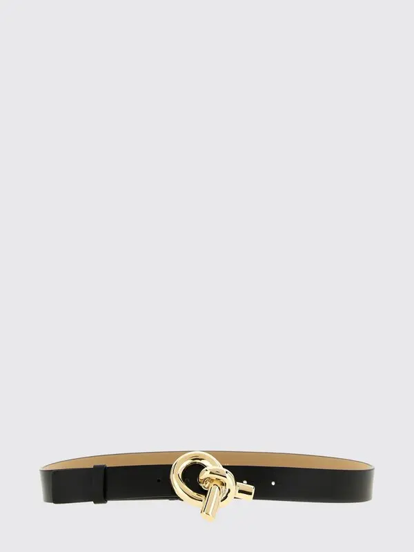 Fabiana Filippi Leather Belt With Gold Tone Hardware - Black
