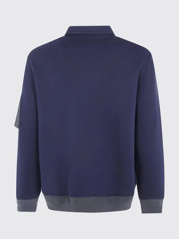 Sacai Long-sleeved Zip-up Cotton-blend Polo Shirt