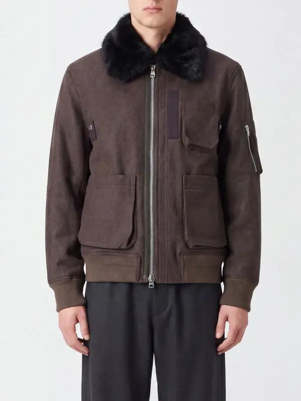 Sacai Bomber Jacket With Fur Collar