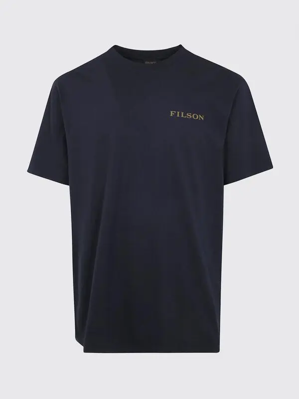 Filson Crewneck Cotton T-shirt With Front Contrast Logo - Black