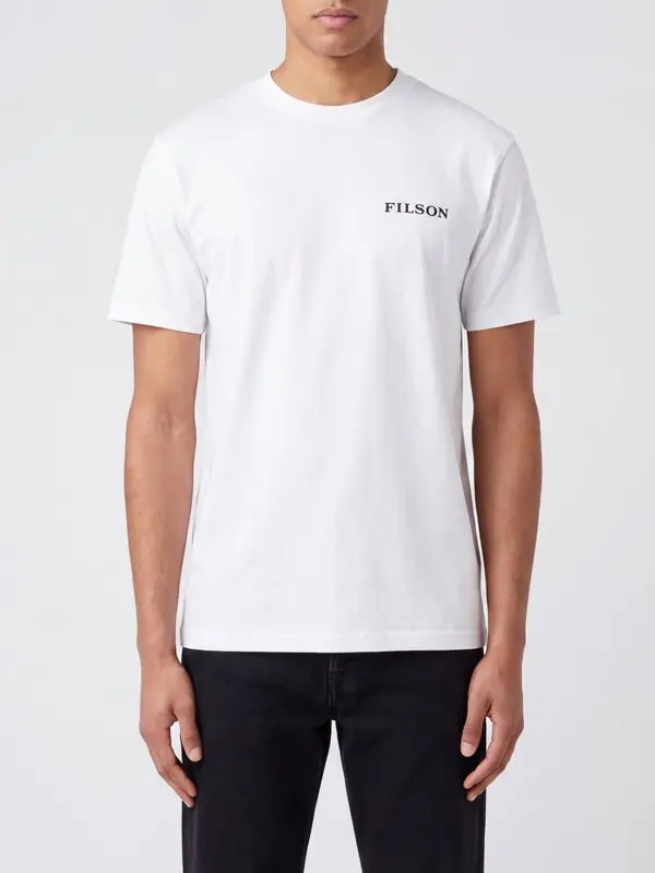Filson Crewneck Cotton T-shirt With Front Contrast Logo