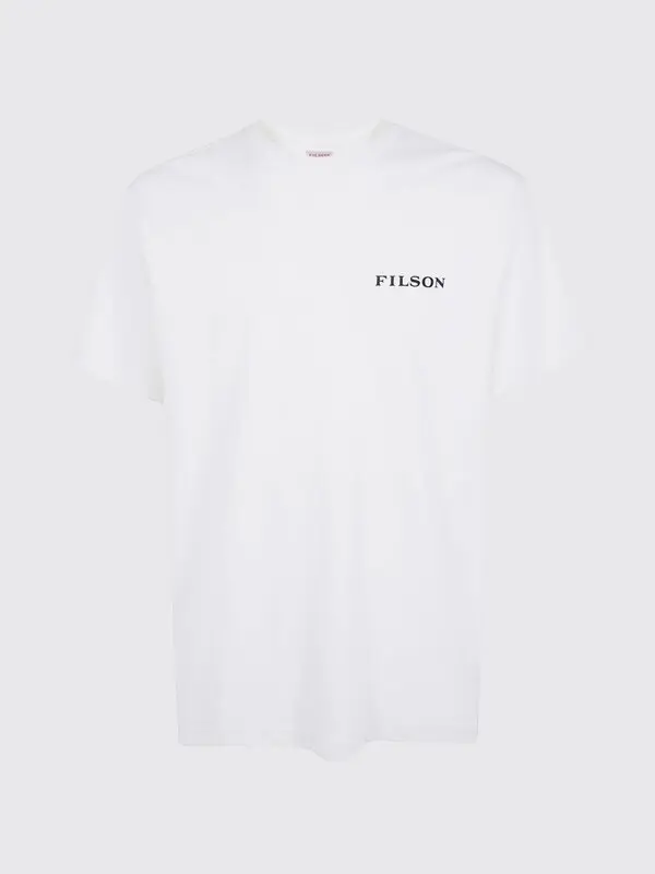 Filson Crewneck Cotton T-shirt With Front Contrast Logo
