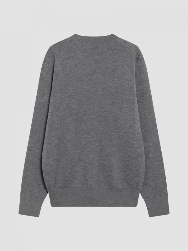 AMI Paris Wool Crewneck Jumper - Grey