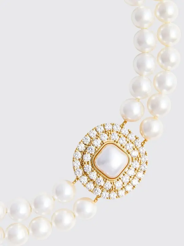 SELF-PORTRAIT Pearl And Crystal Choker Necklace