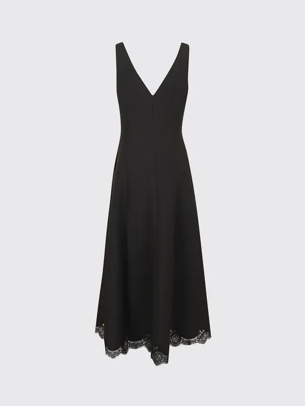 Valentino Garavani V-neck Lace Trim Dress