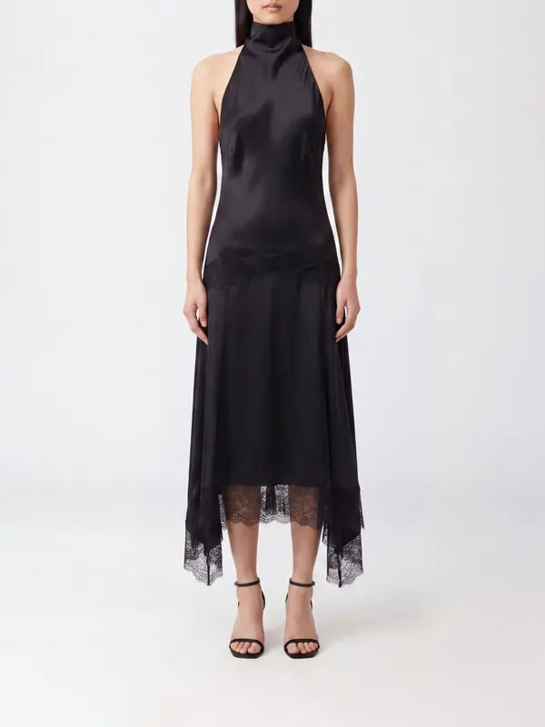 Andamane Halterneck Lace Trim Dress