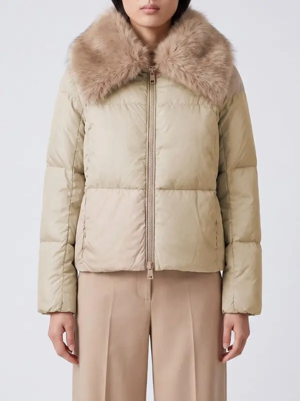 Herno Quilted Jacket With Fur Collar