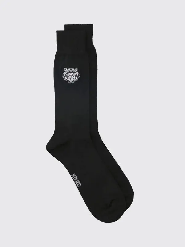 Kenzo Embroidered Tiger Logo Crew Socks - Black
