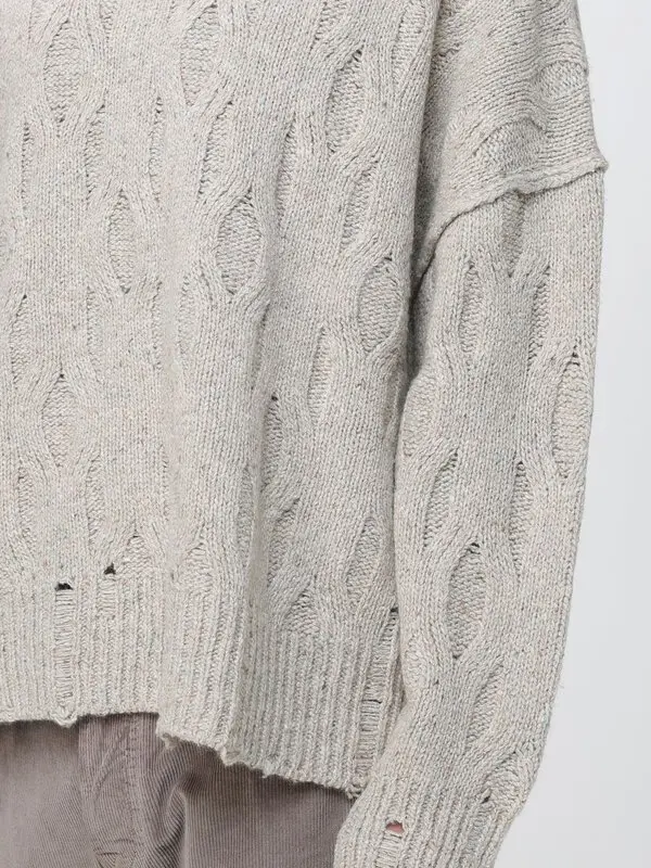 REPRESENT Distressed Cable Knit Sweater