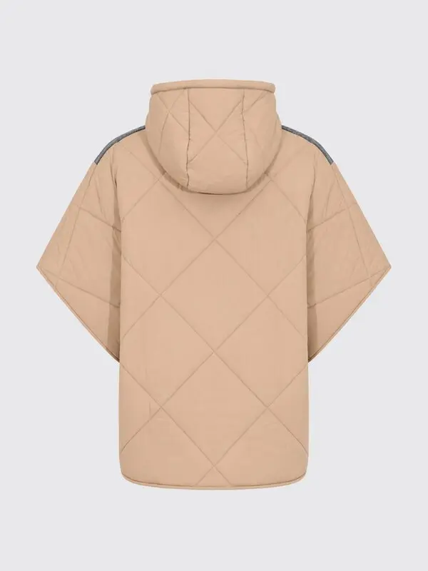 TWINSET Checked Poncho With Quilted Hood