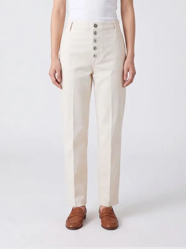 DONDUP Tailored Button-detailed Trousers - White