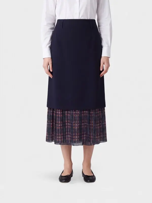 Dries Van Noten Layered Plaid Skirt