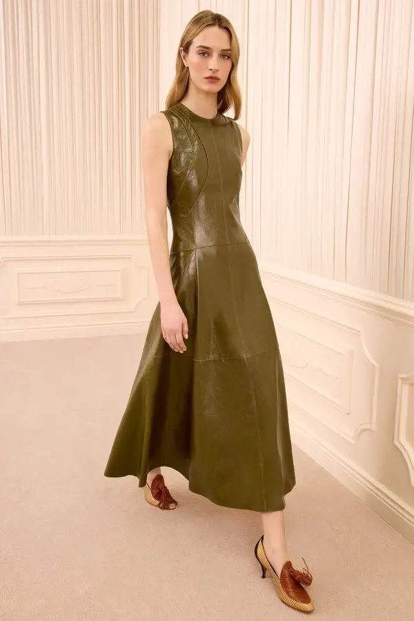 Ulla Johnson Juliette Leather Dress - Lichen