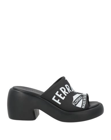 FERRAGAMO Rubber Slide Sandals With Block Heel