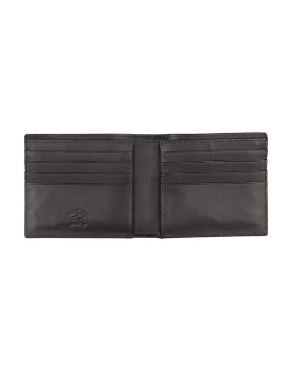 Paul & Shark Wallet Cow Leather, Textile Fibers