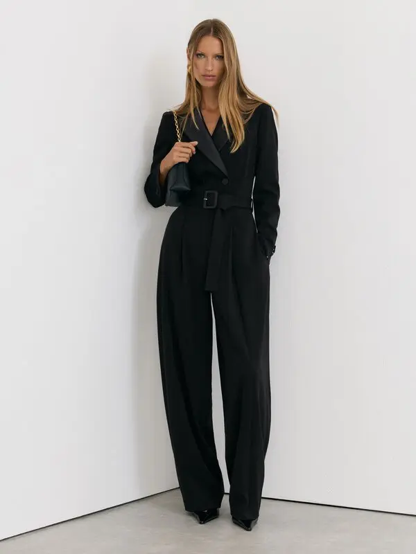 REISS Remi Petite Jumpsuit - Black