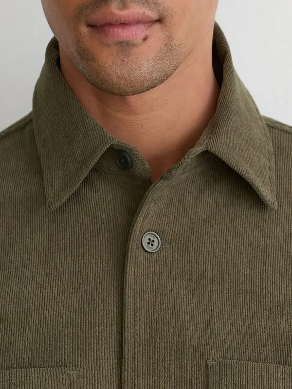 REISS Townie Corduroy Twin-pocket Overshirt - Green