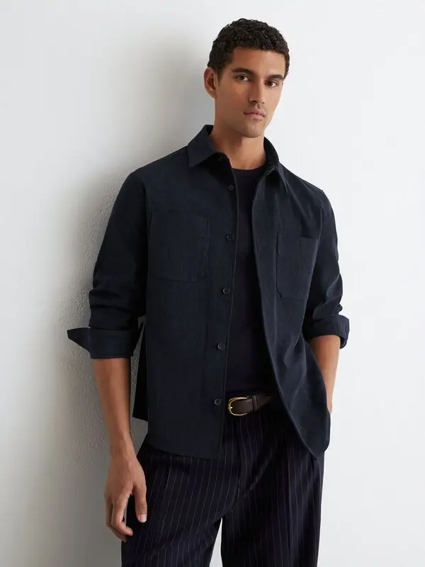 REISS Townie Shirt - Navy
