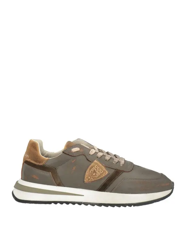 Philippe Model Distressed Leather Lace-up Sneakers
