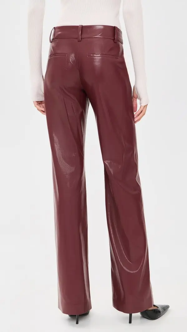 Alice + Olivia Alexander Mr Faux Leather Slim Straight Trousers