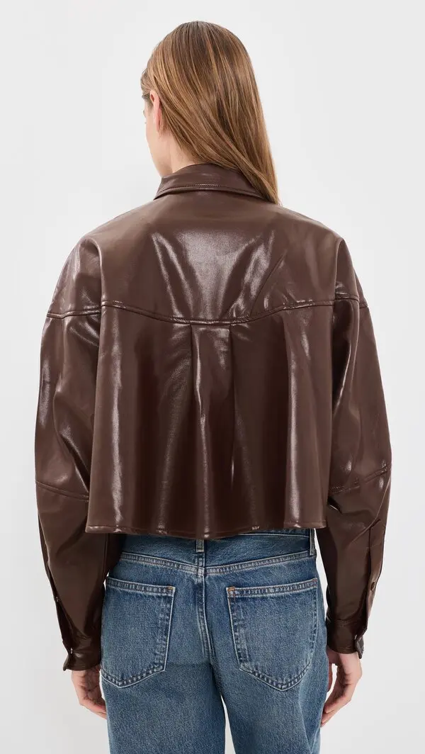AGOLDE Agnes Faux Leather Shirt