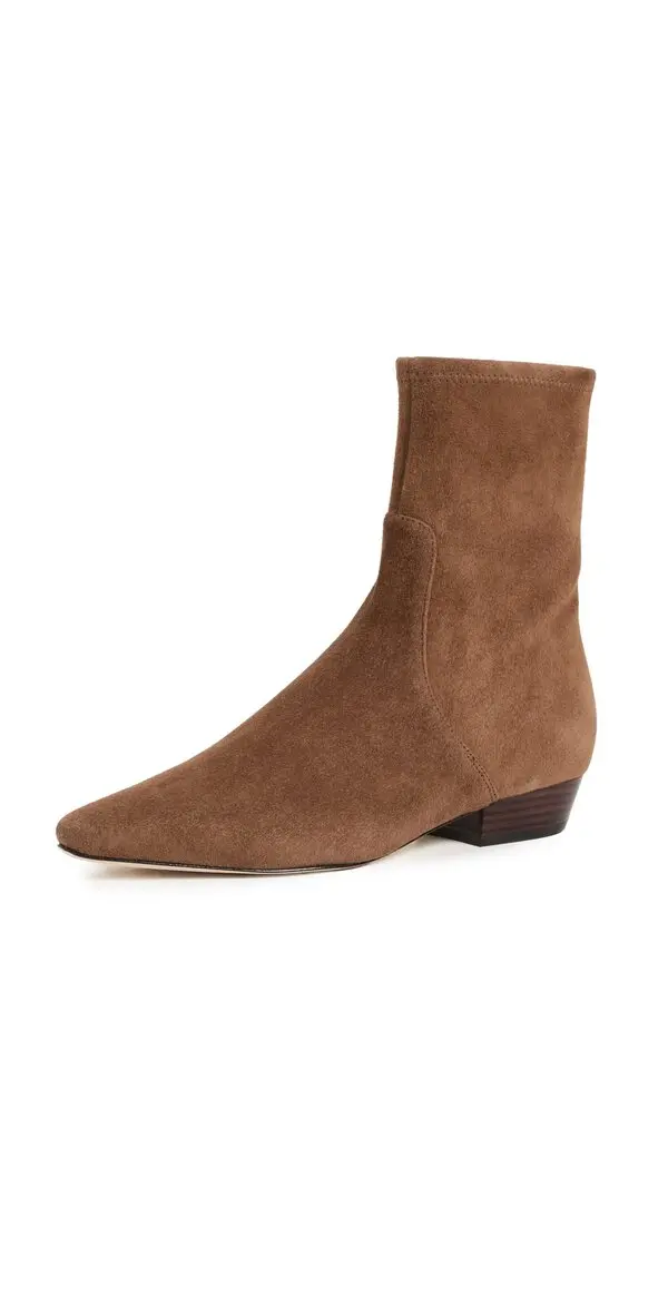 Veronica Beard Glinda Suede Booties - Chestnut