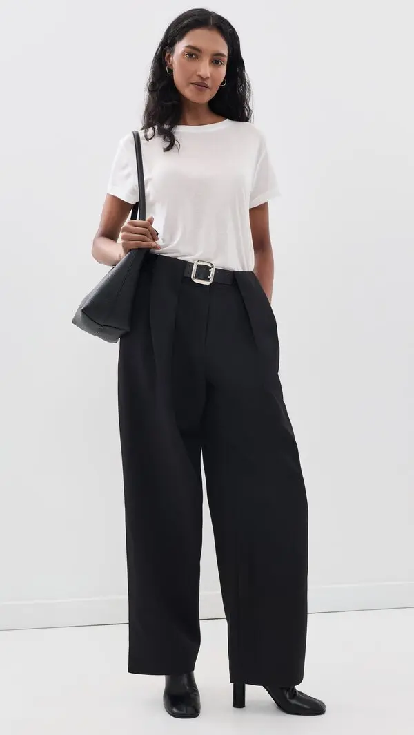 Source Unknown Matteo Belted Tuck Trousers