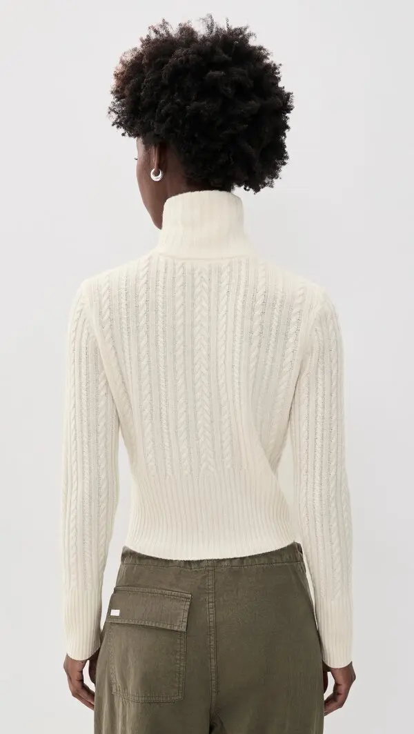 Good American The Cable Zip Up Cardigan