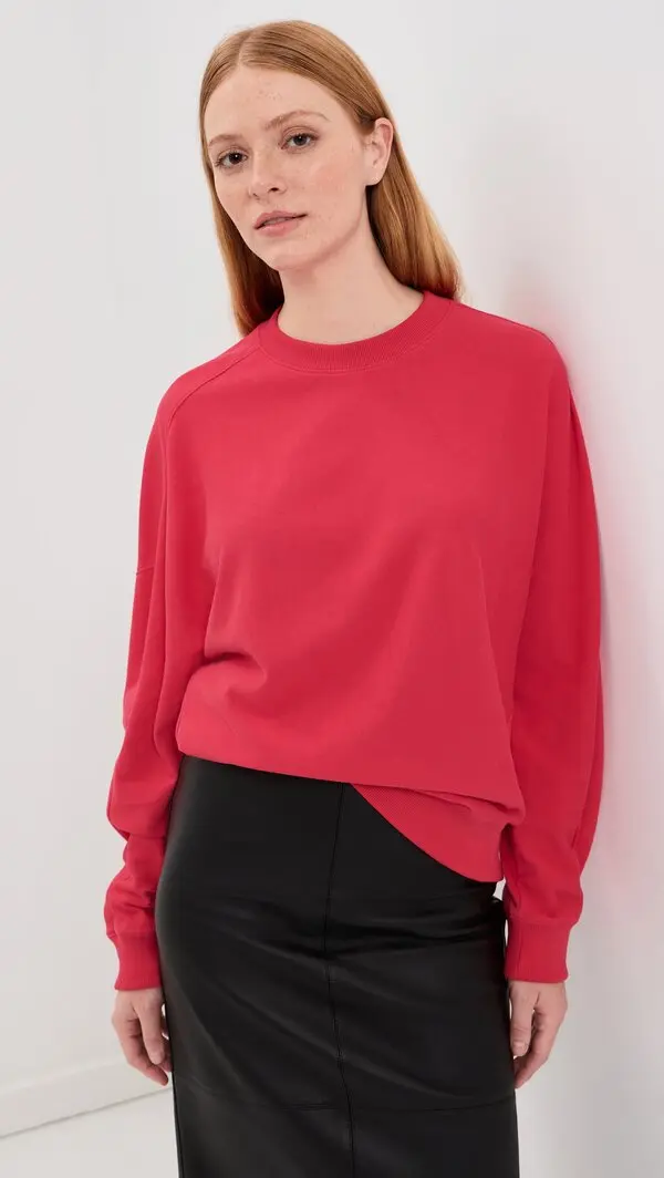 Tibi Lightweight Sweatshirting Crewneck
