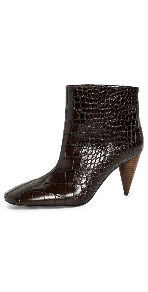Stella McCartney Wide Cone Heel Booties - Coffee