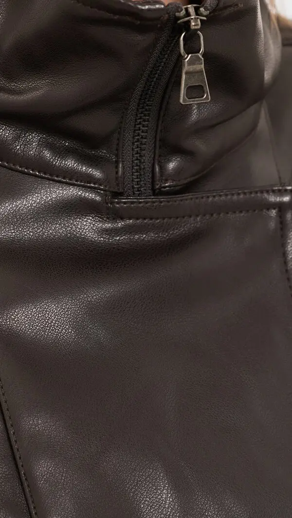 Enza Costa Oversized Faux Leather Bomber Jacket