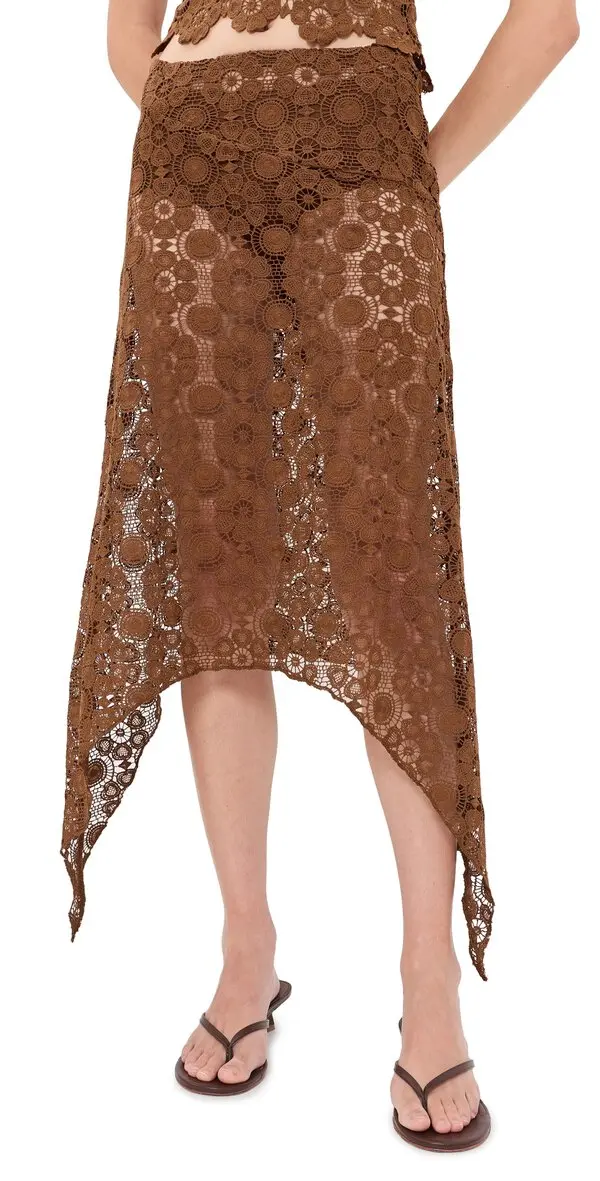 Lioness Trophy Midi Skirt - Espresso