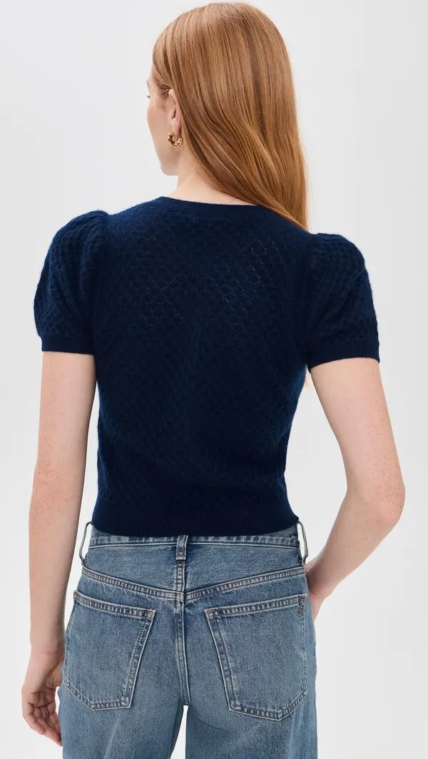 Alice + Olivia Sabine Puff Seelve Crop Cardigen