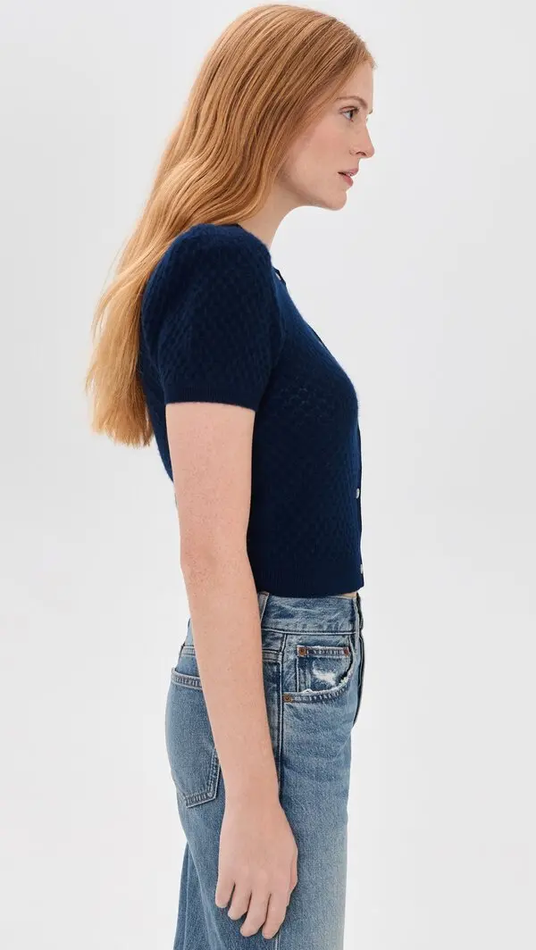 Alice + Olivia Sabine Puff Seelve Crop Cardigen