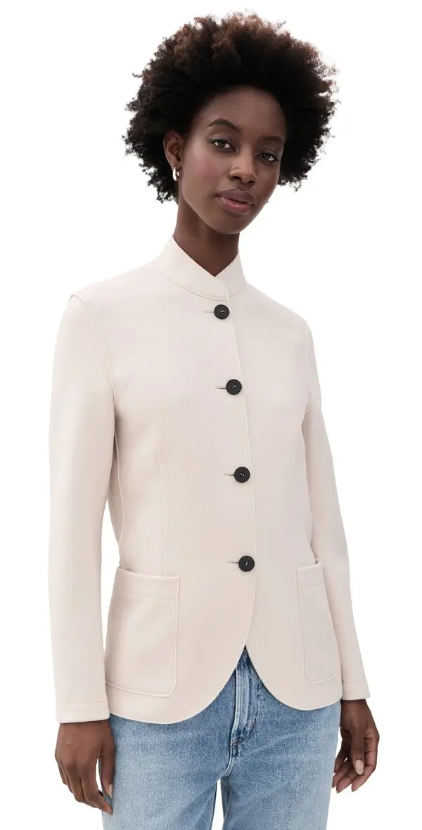 Harris Wharf London Nehru Jacket Pressed Wool Coat