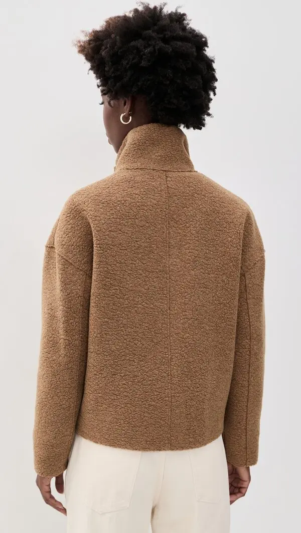 Harris Wharf London Cropped Funnel Boucle Jacket
