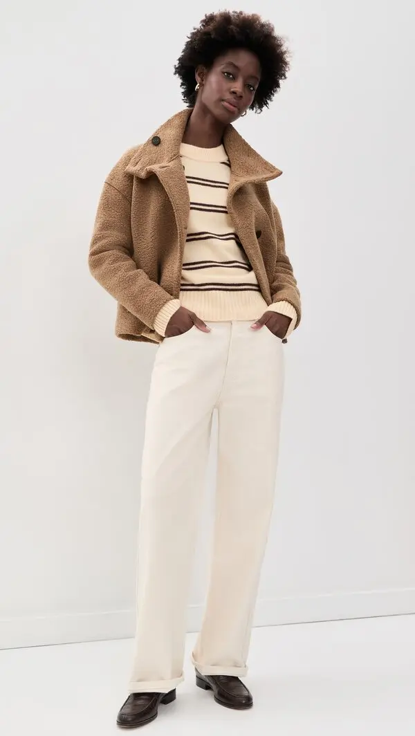 Harris Wharf London Cropped Funnel Boucle Jacket