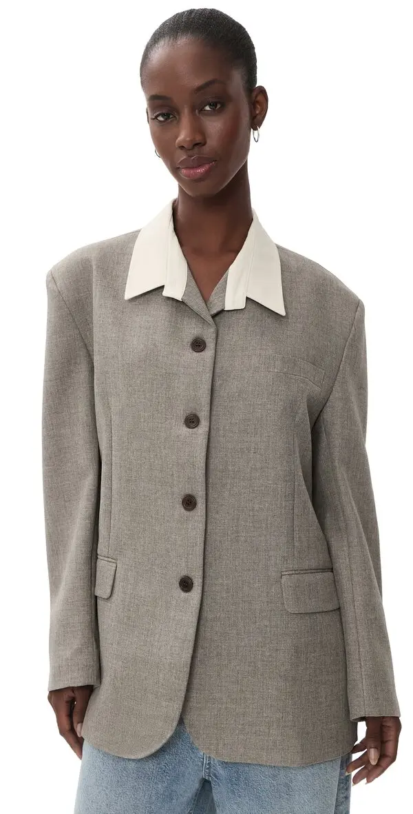 Source Unknown Suki Collar Blazer - Grey