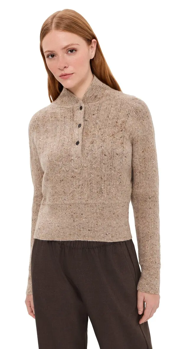 Co Cropped Henley Sweater