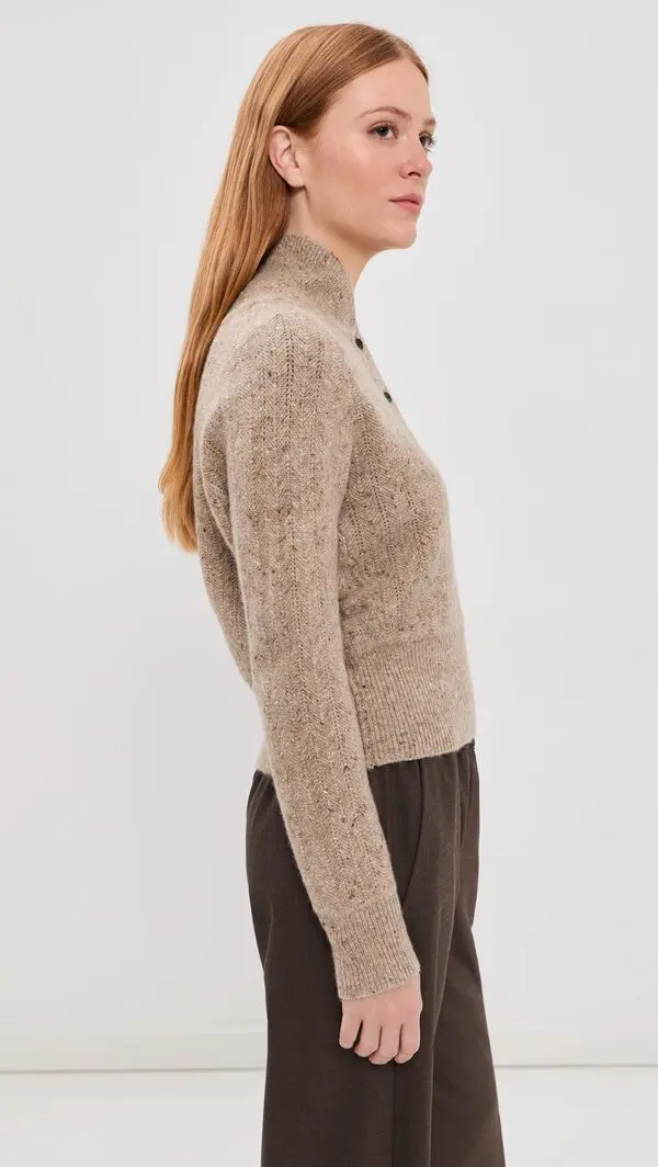Co Cropped Henley Sweater