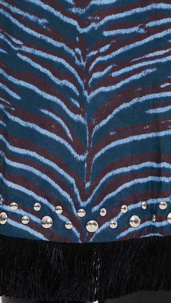 3.1 Phillip Lim Tiger Print Studded Midi Dress With Fringe