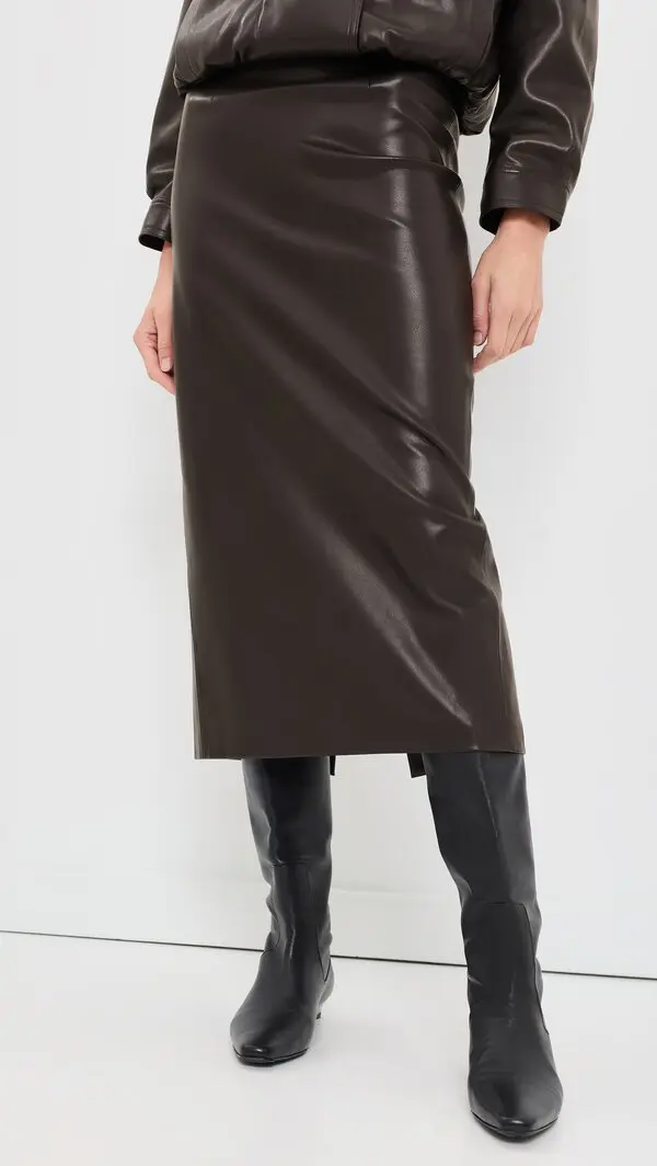 Enza Costa Faux Leather Skirt