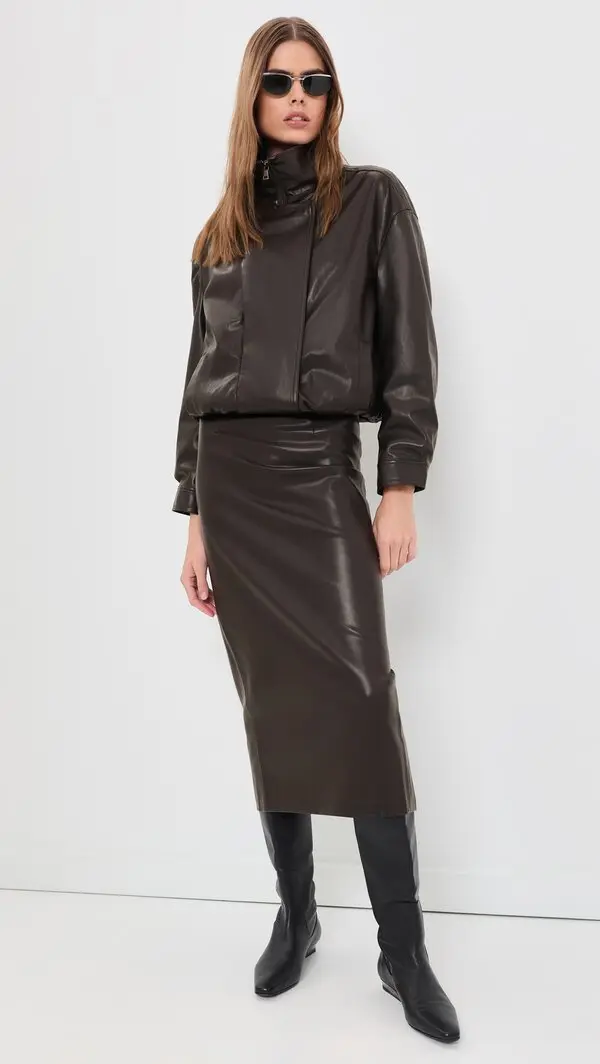 Enza Costa Faux Leather Skirt