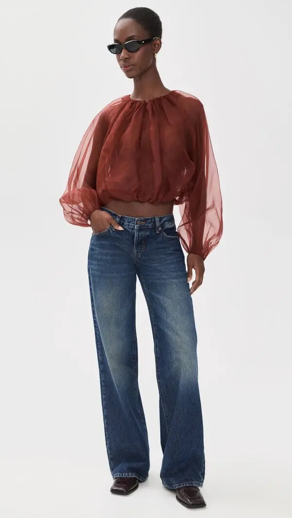 FRAME The Sheer Balloon Blouse