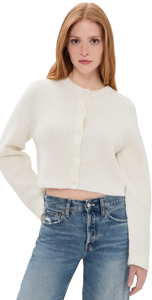 Good American The Shrunken Cable Cardigan